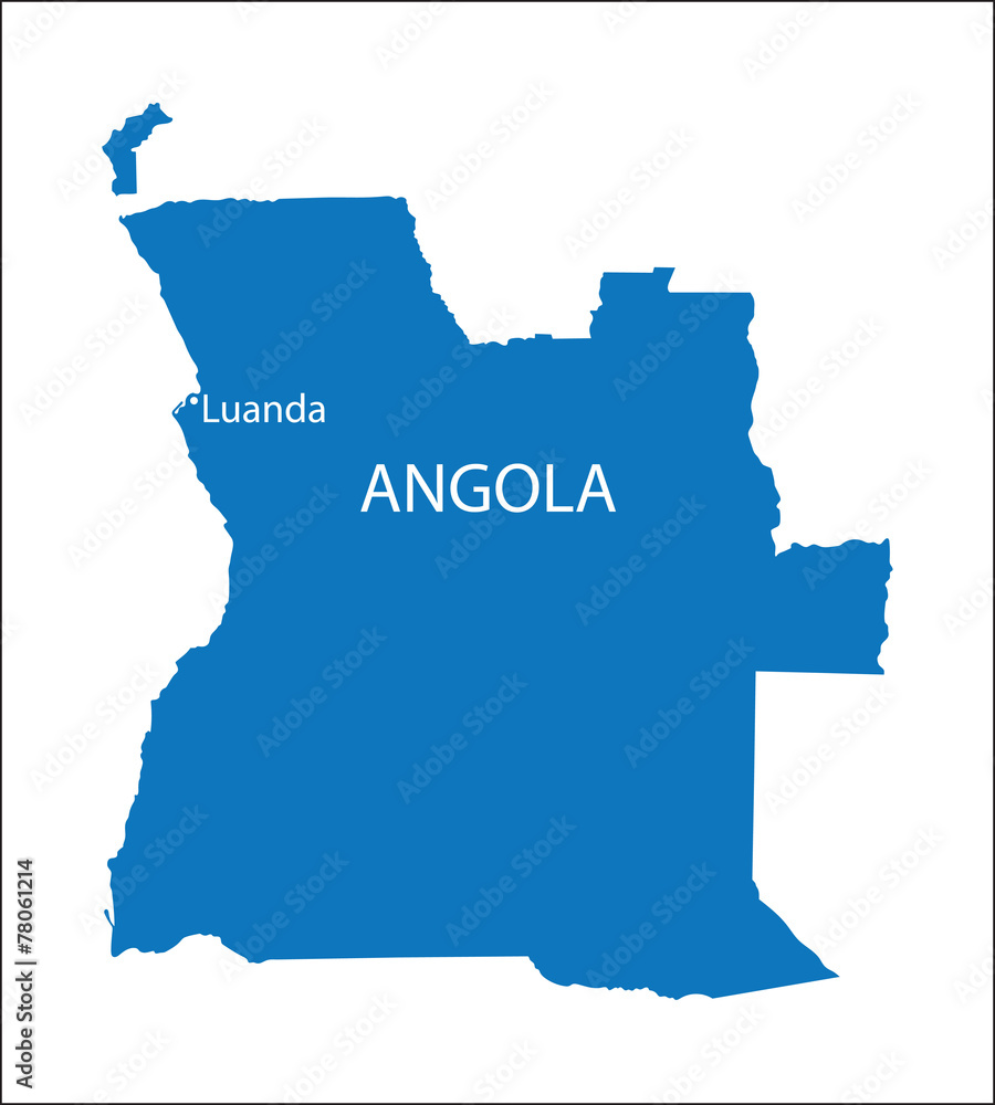 blue map of Angola Stock Vector | Adobe Stock