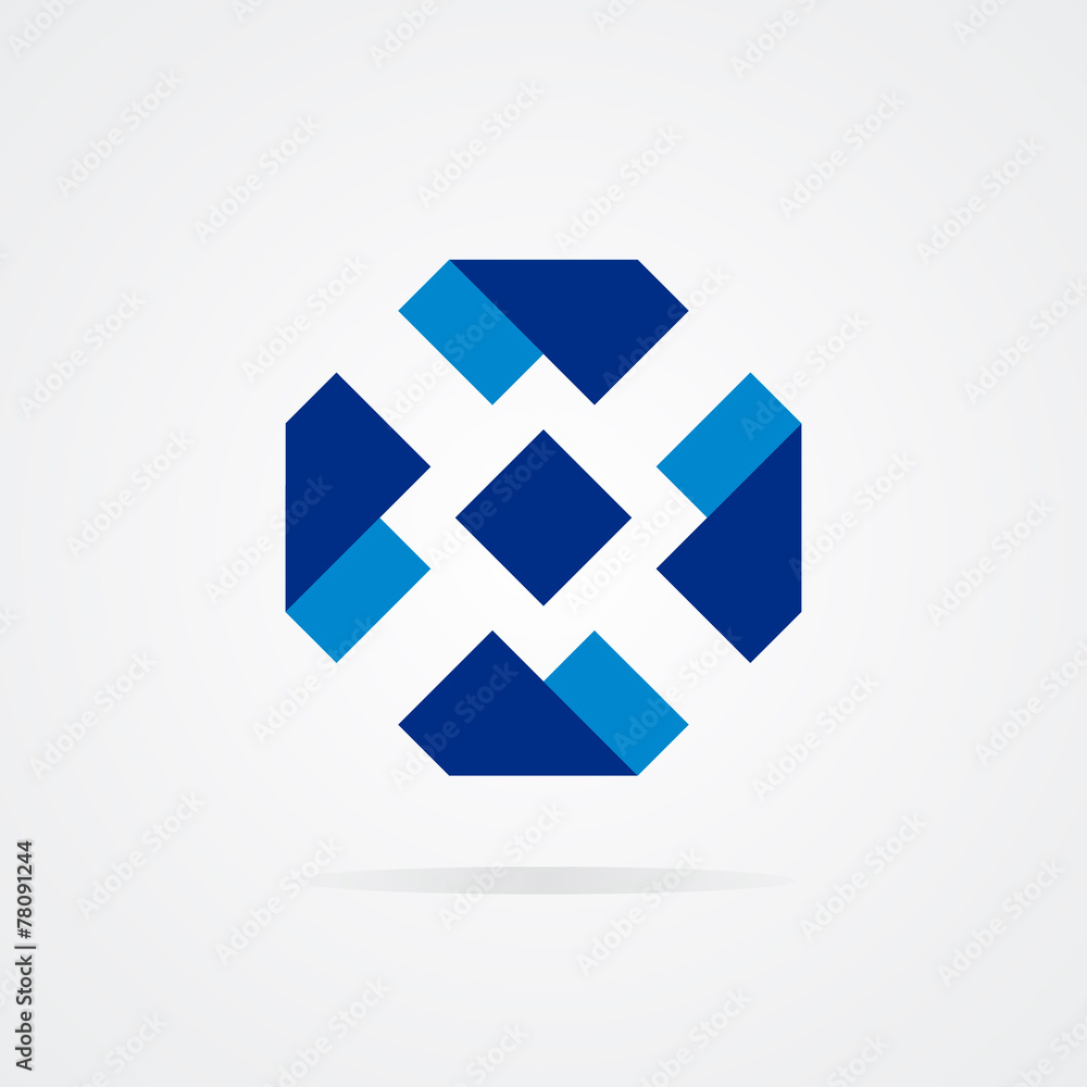 Unusual octagon logo with a square in the center Stock Vector | Adobe Stock