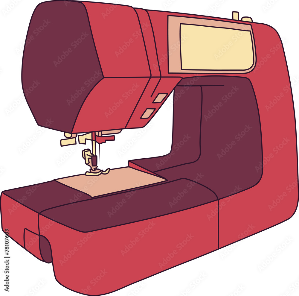 Cartoon Sewing Machine Stock Vector Adobe Stock