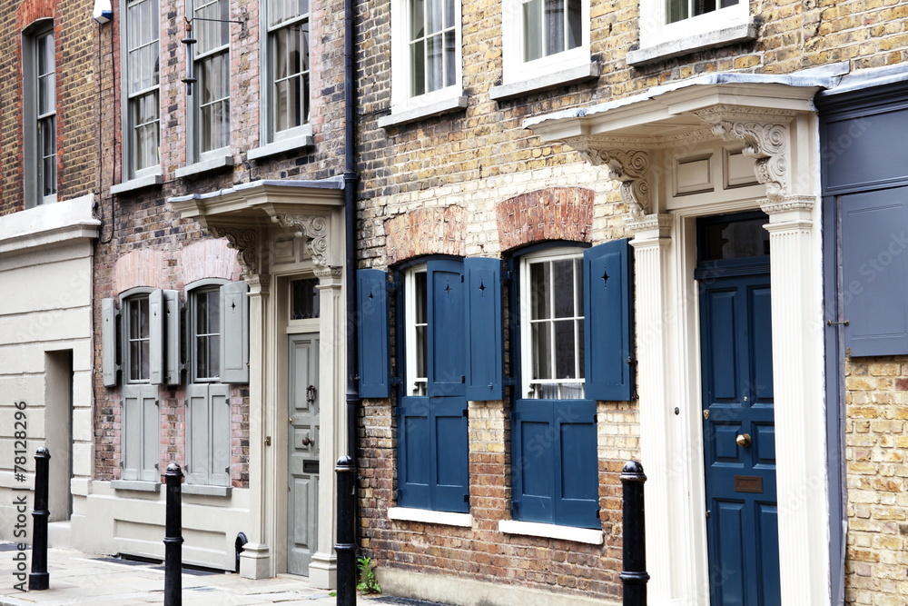 Georgian terraced houses in Spitafields Stock Photo | Adobe Stock