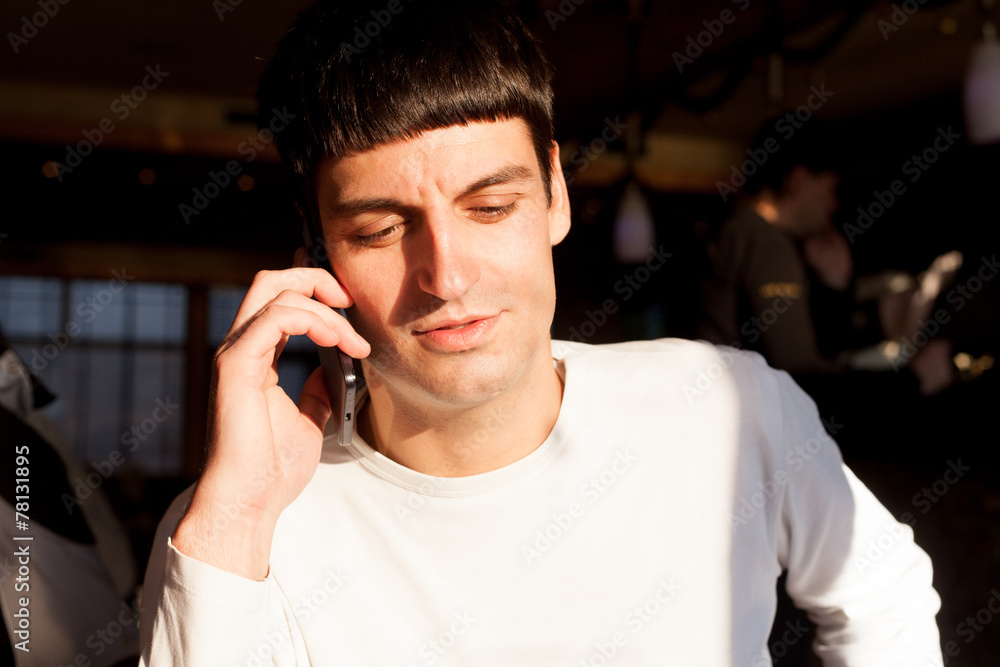 cell phone conversation Stock Photo | Adobe Stock