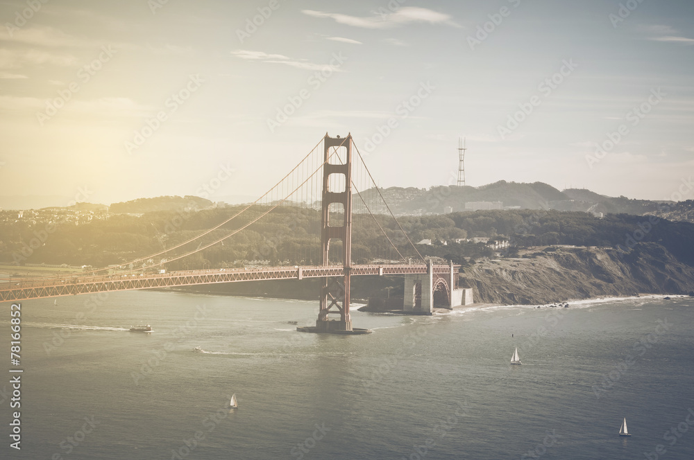 San Francisco Golden Gate Bridge Retro Film Style Stock Photo | Adobe Stock