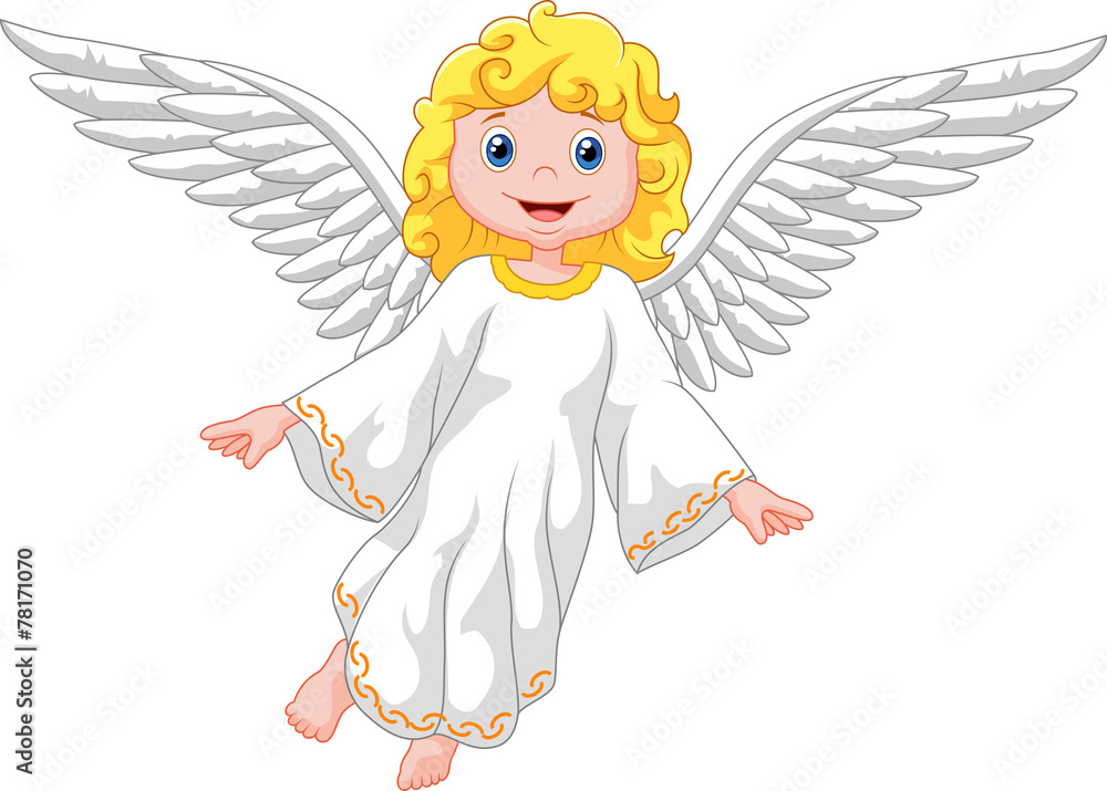 Cartoon angel isolated on white background Stock-Vektorgrafik | Adobe Stock