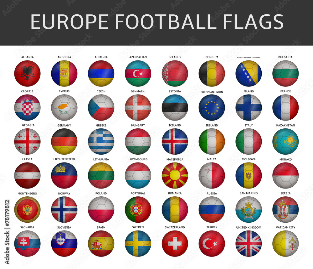 football flag of europe states vector set Stock Vector | Adobe Stock