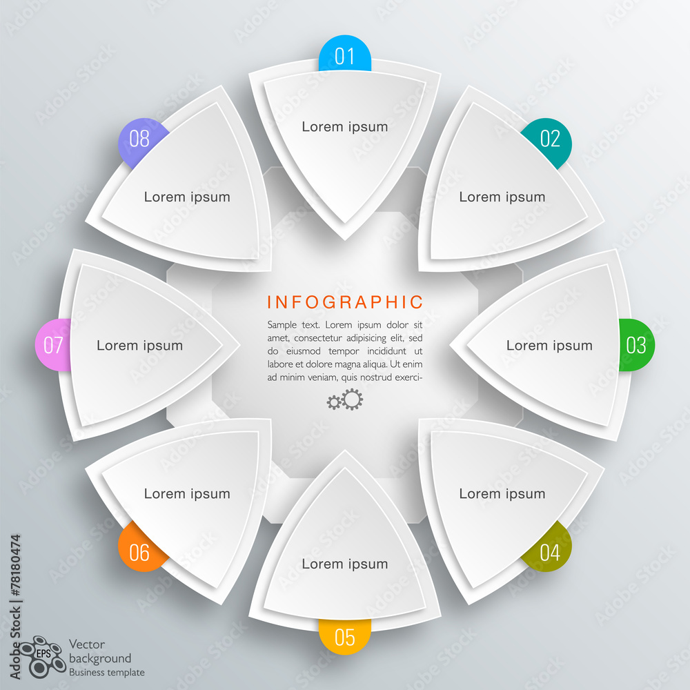 Infographic 8-Step Process #Vector Stock Vector | Adobe Stock
