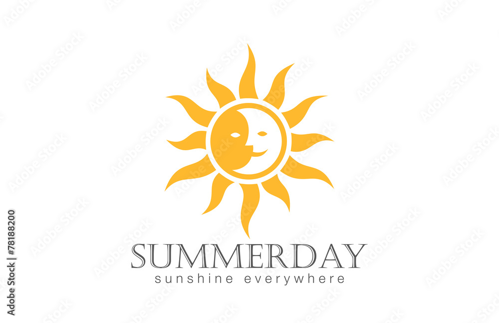 Sun Logo design vector. Day Night Sun Moon Logotype Stock-Vektorgrafik ...