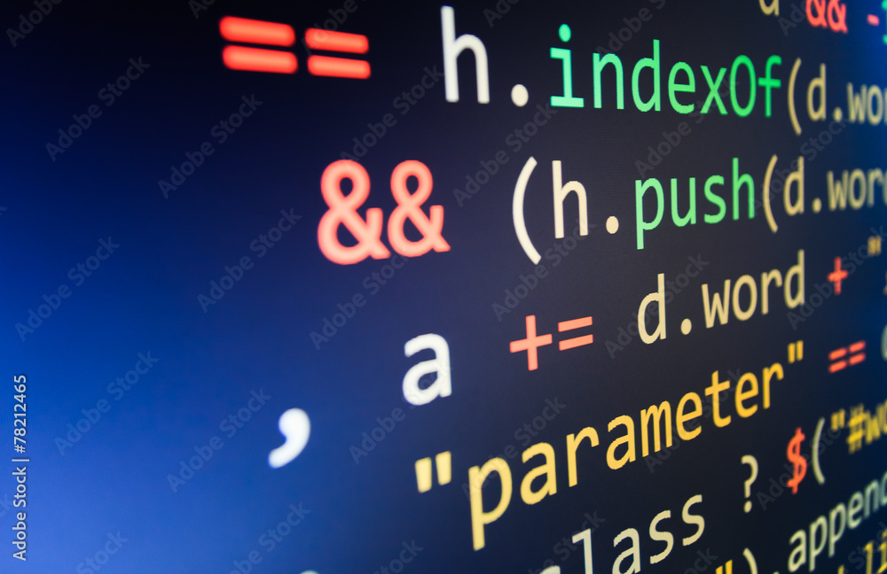 Programming code abstract screen of software developer. Stock-Foto ...