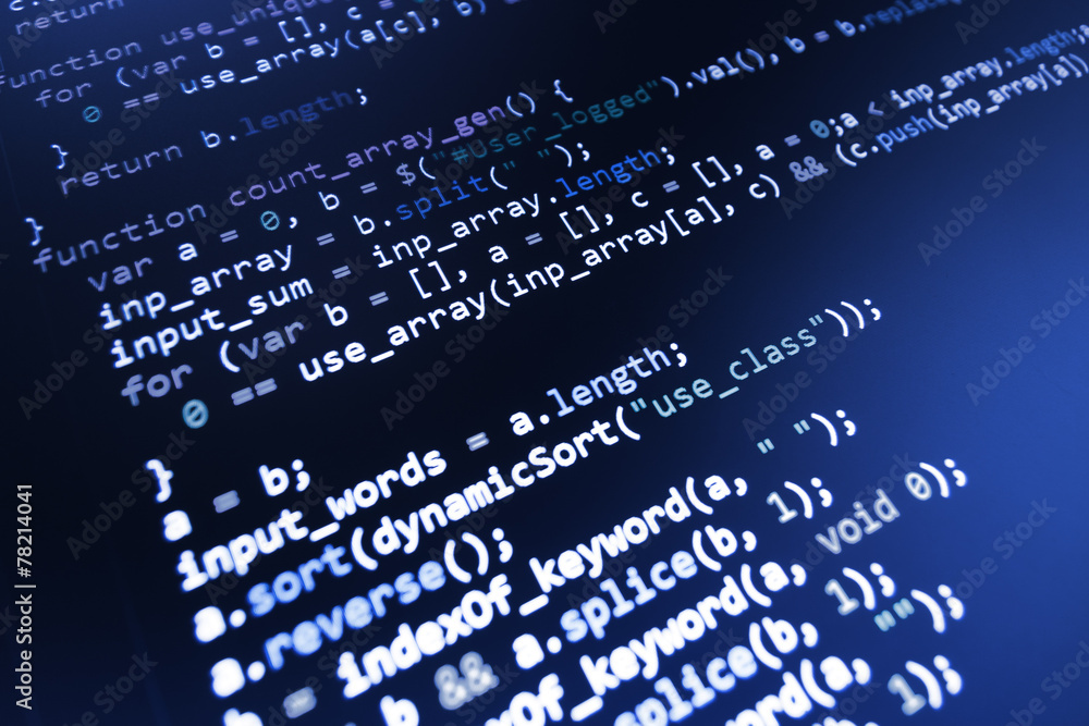 Programming code abstract screen of software developer. Stock-Foto ...
