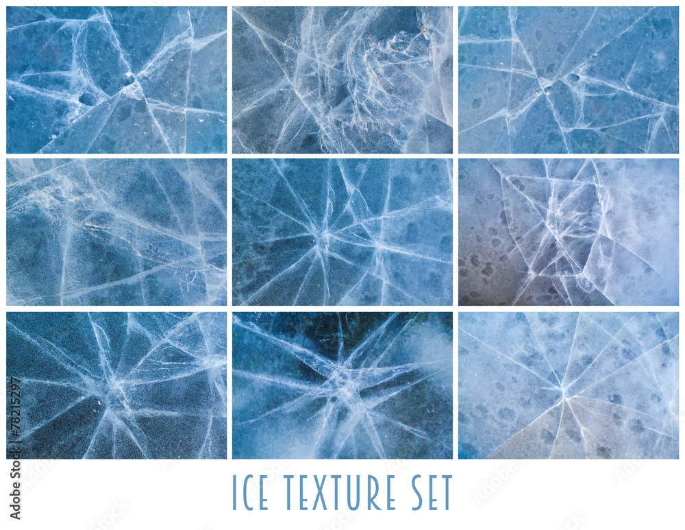 Set of nine ice textures Stock Photo | Adobe Stock