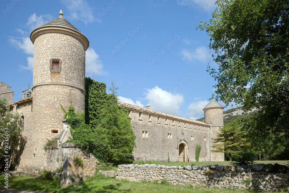 The turret of old castle in south france, Provence Stock Photo | Adobe ...