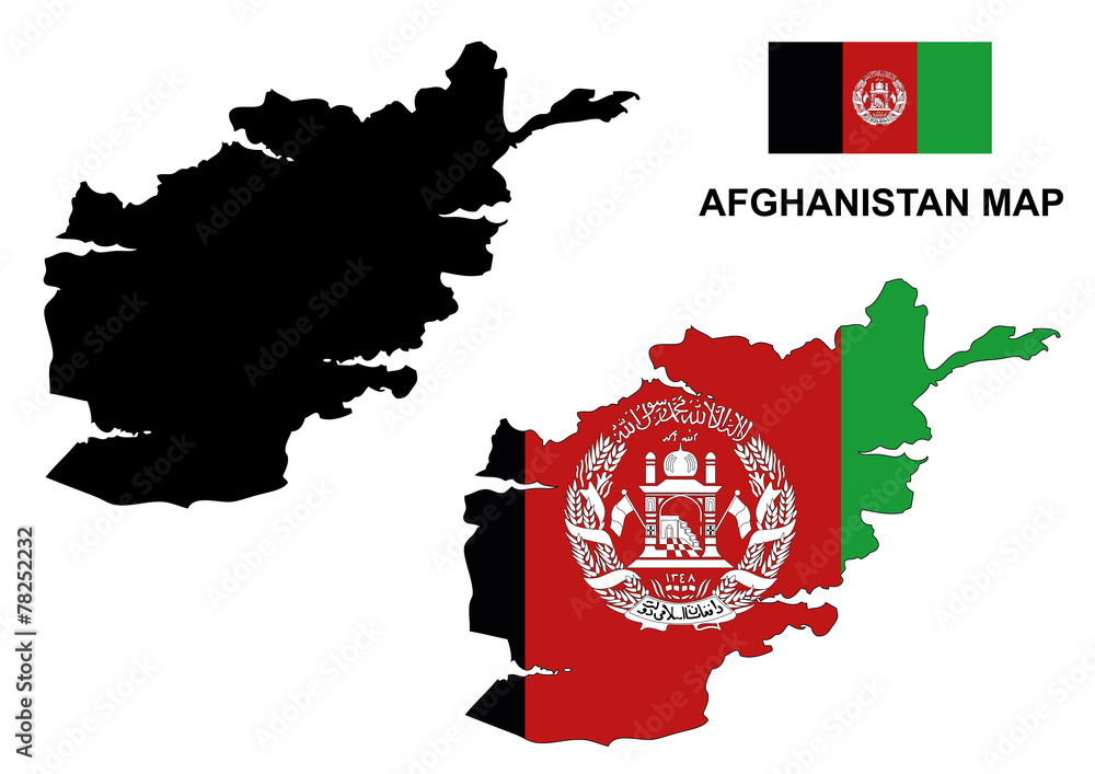 Afghanistan map vector, Afghanistan flag vector Stock Vector | Adobe Stock