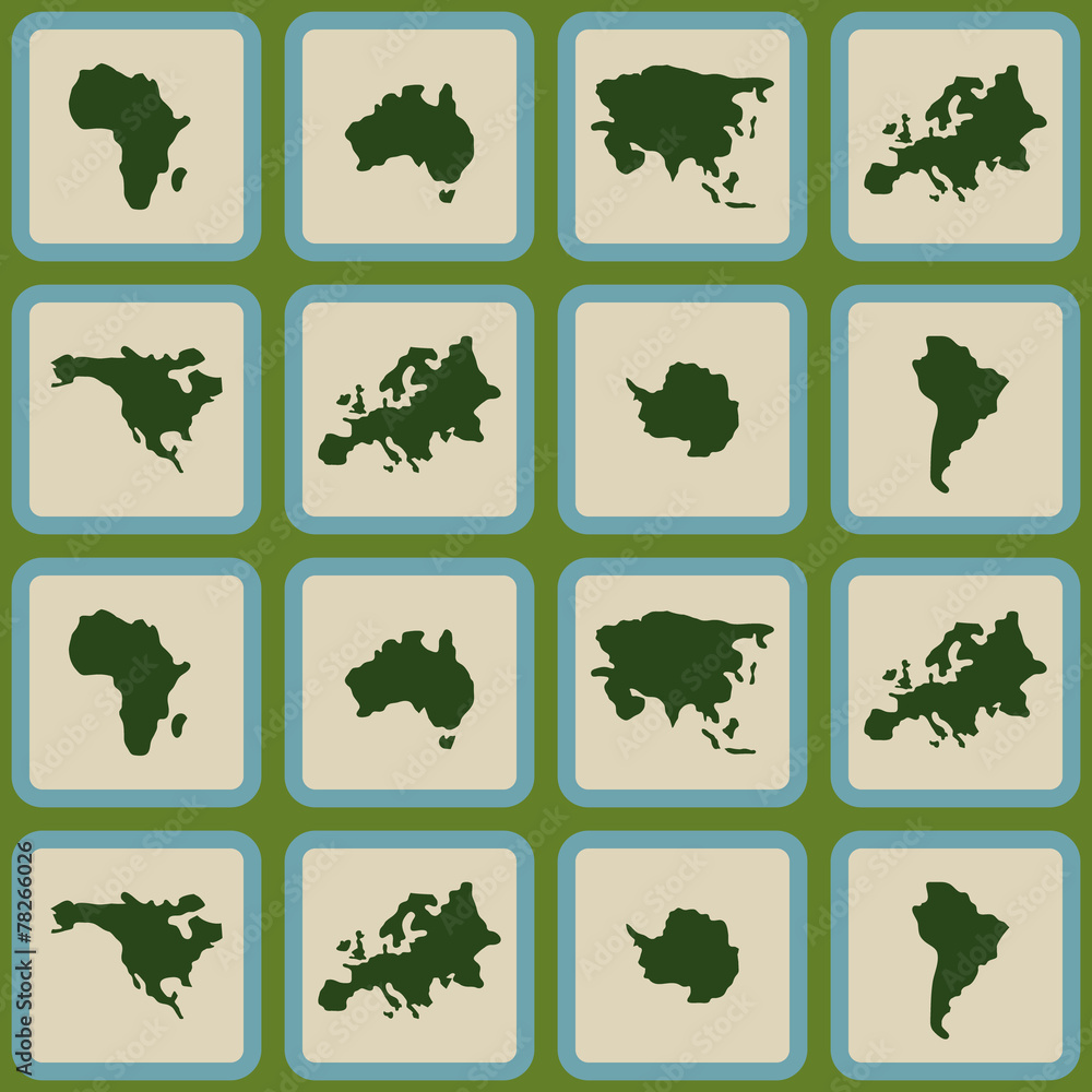 seamless background with continents and parts of the world Stock Vector ...