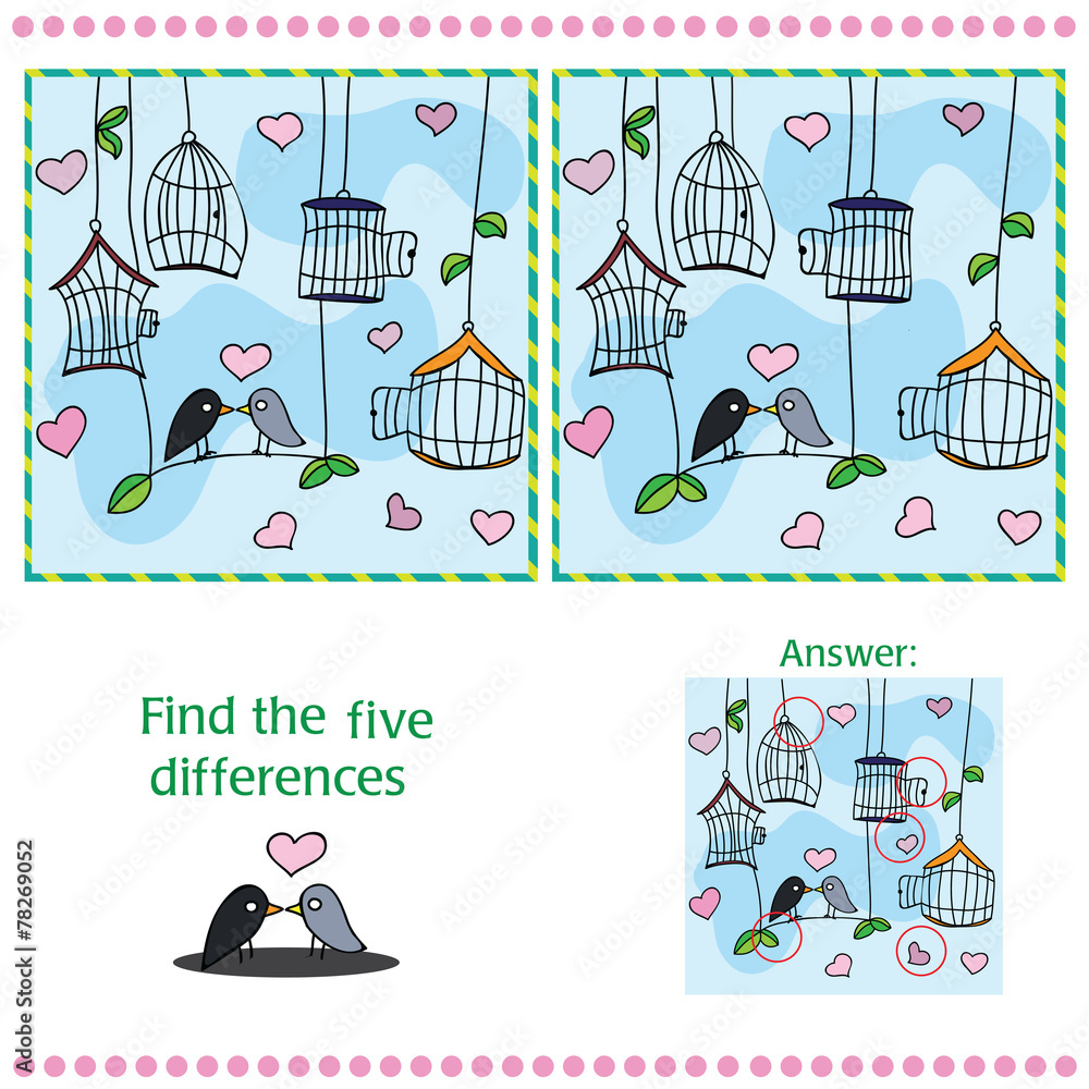 Find differences between the two images Stock Vector | Adobe Stock