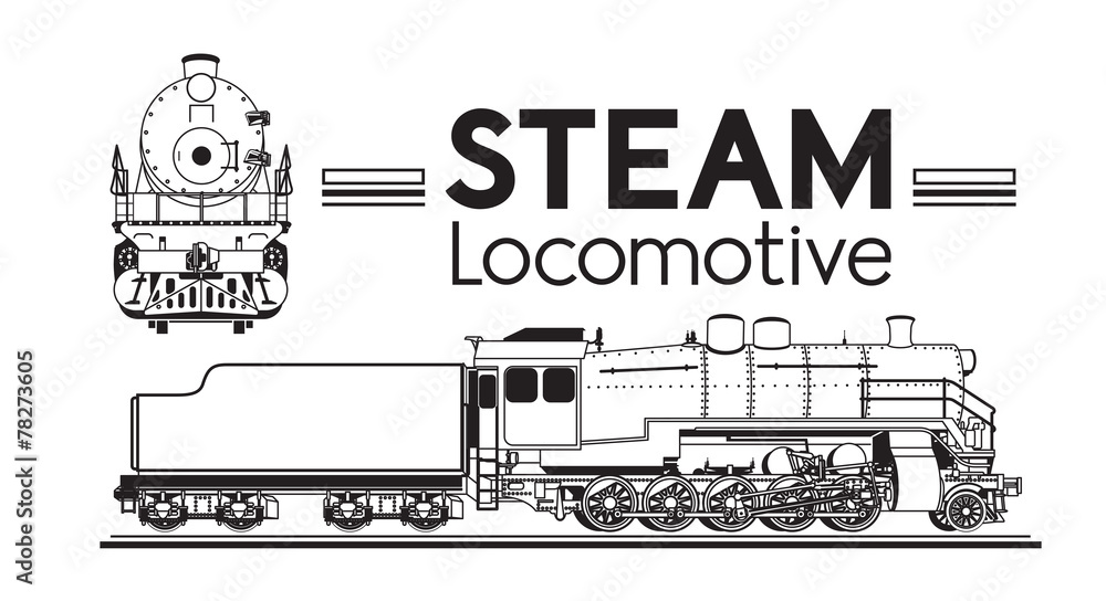 Old Train Front Drawing