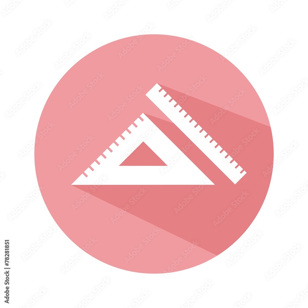 Icono regla y escuadra rosa botón sombra vector de Stock | Adobe Stock