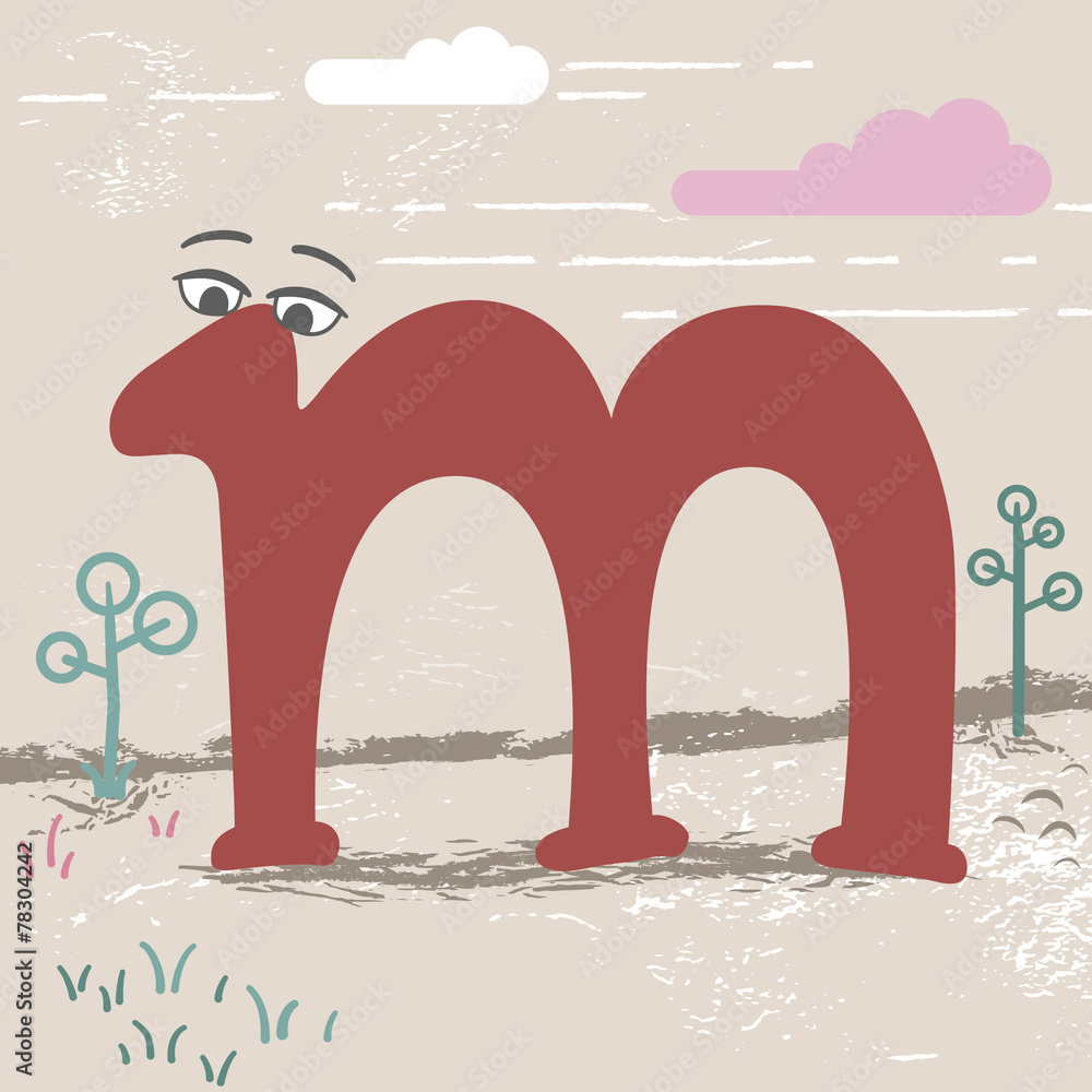 Cute alphabet, Letter M. Is it a letter or an animal? Stock Vector ...