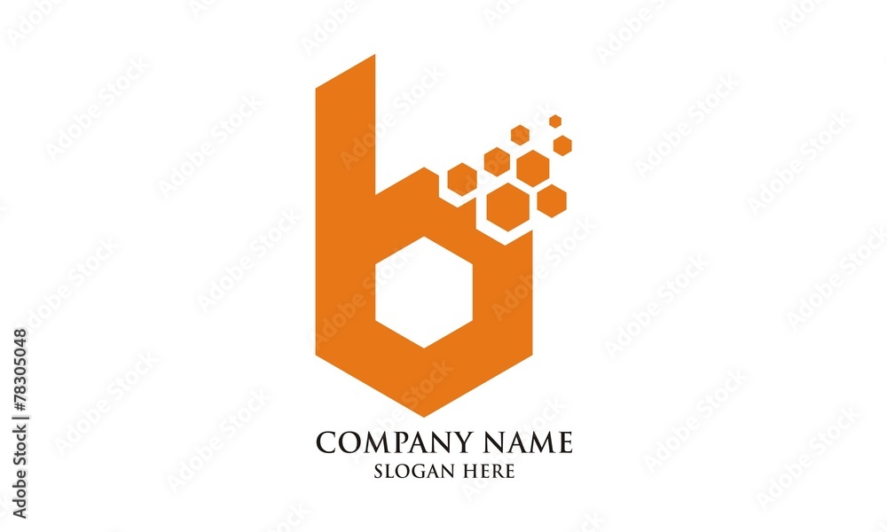 letter B hexagon logo Stock Vector | Adobe Stock