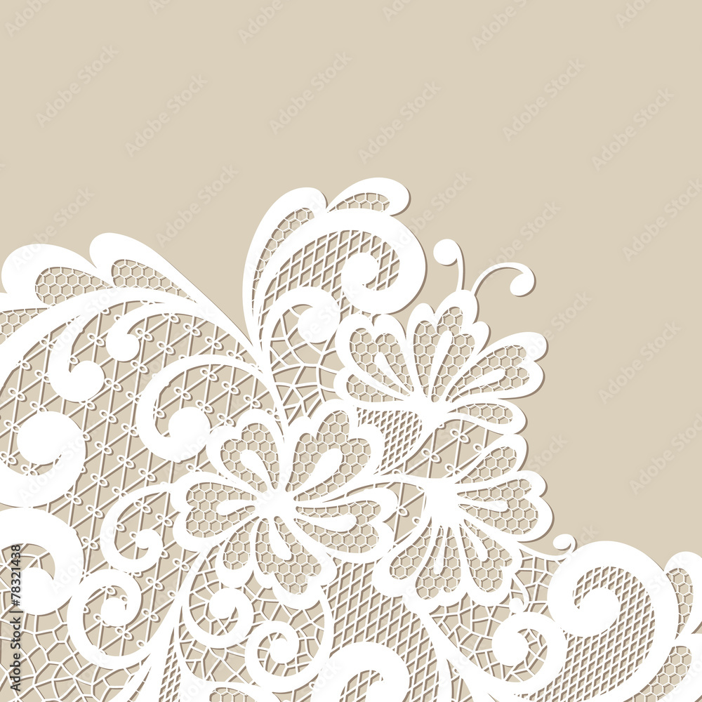 Black vector lace corner Stock Vector | Adobe Stock