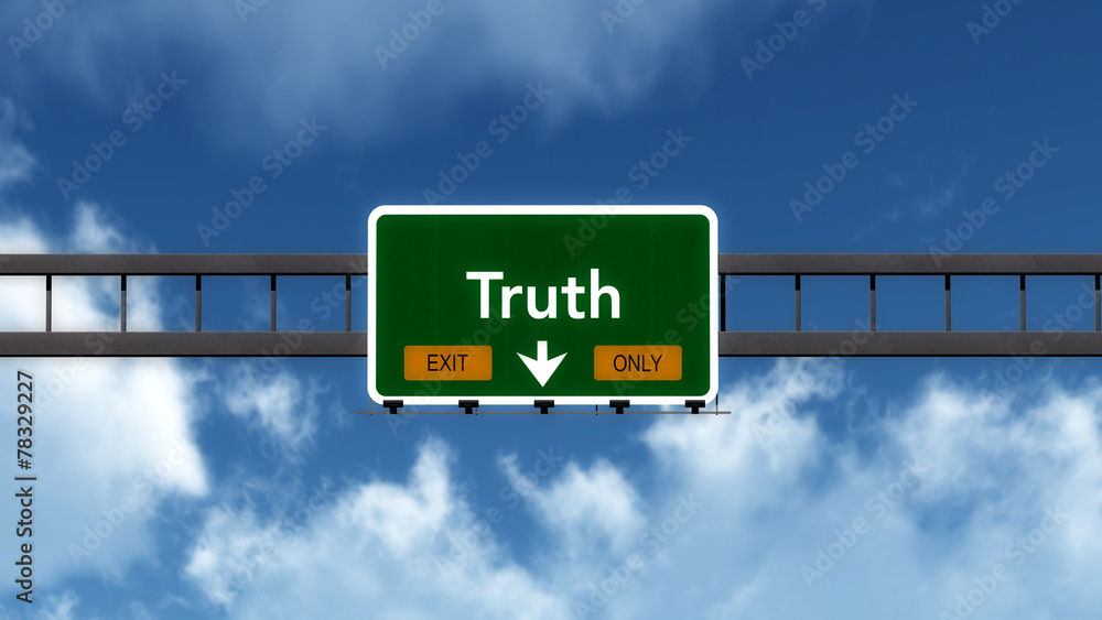 Truth Highway Road Sign Exit Only Concept 3D Illustration Stock Photo ...