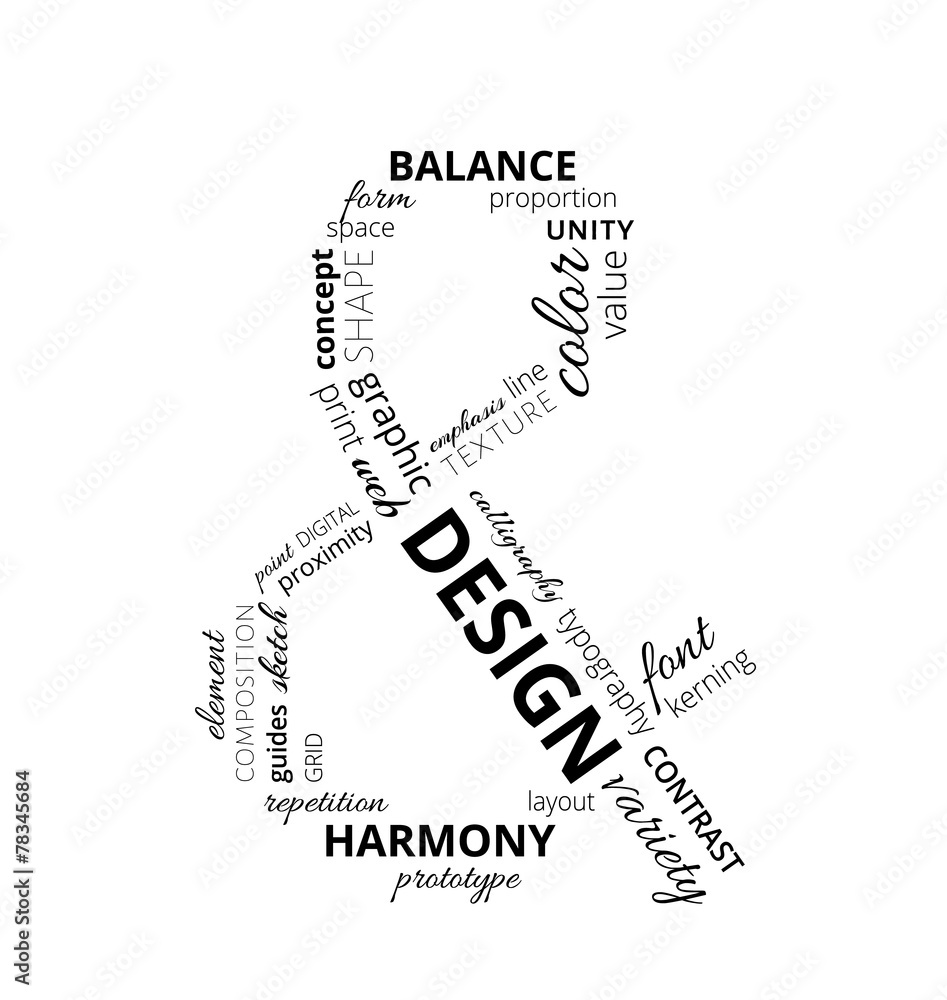 Word cloud about design Stock Vector | Adobe Stock