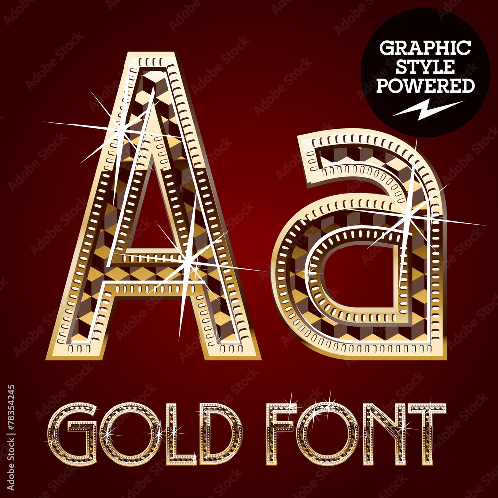 Vector set of gold rich alphabet. Letter A Stock Vector | Adobe Stock