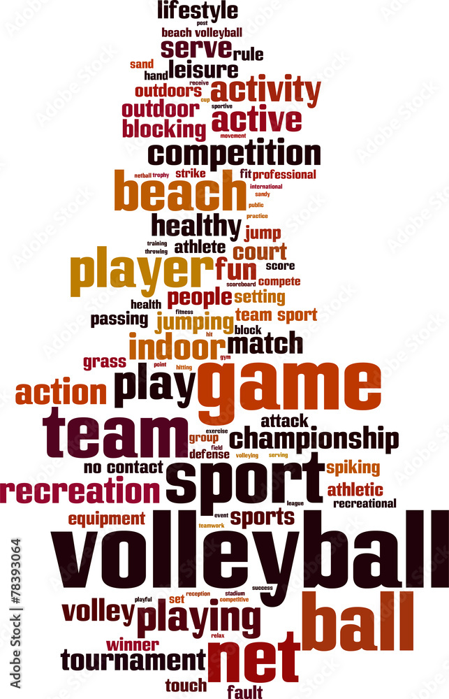 Volleyball word cloud concept. Vector illustration Stock Vector | Adobe ...