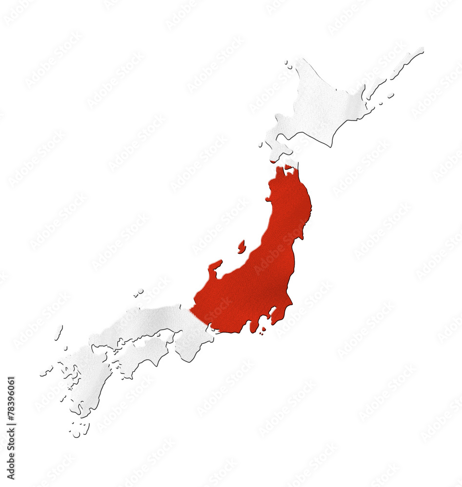 Japan map and flag against white background Stock Illustration | Adobe ...