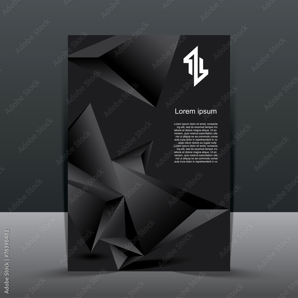 Brochure template with abstract black background Stock Vector | Adobe Stock
