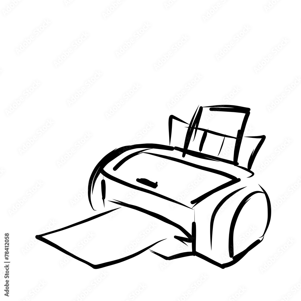 Printer sketch for your design Stock Vector | Adobe Stock