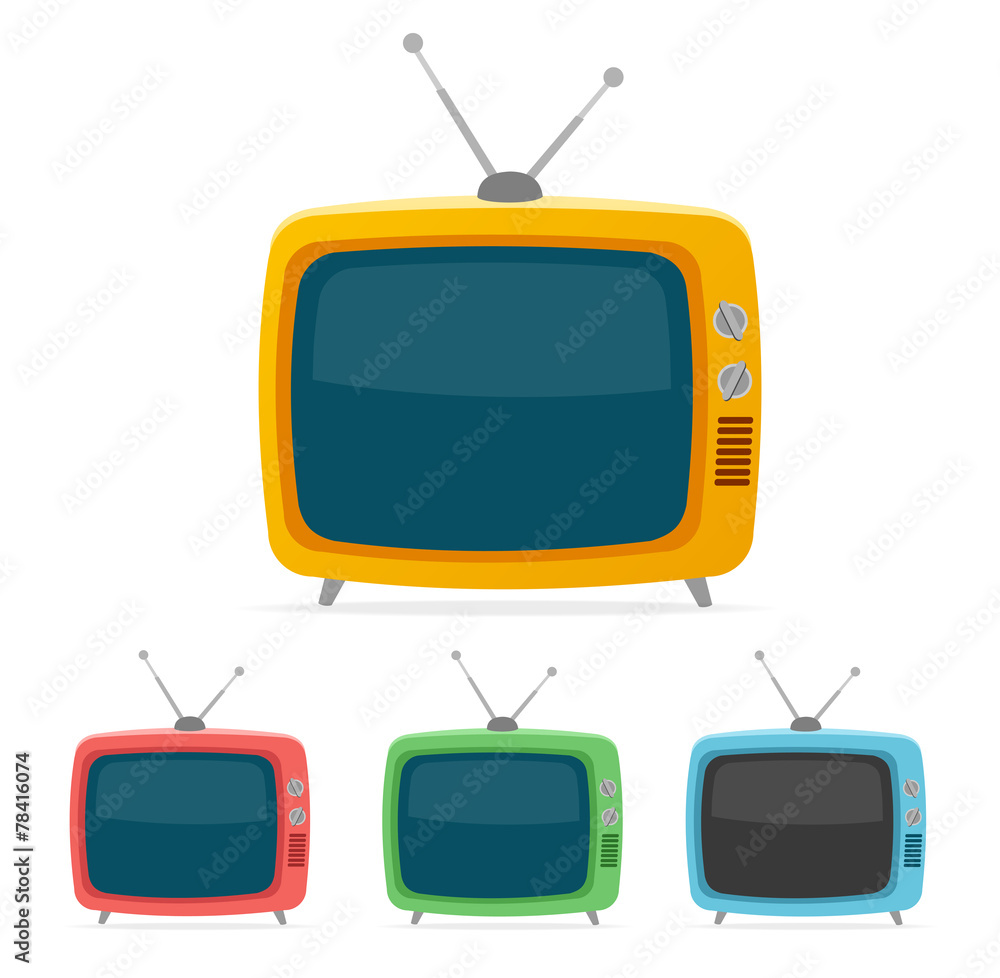 Vector retro tv set. Flat Design Stock Vector | Adobe Stock