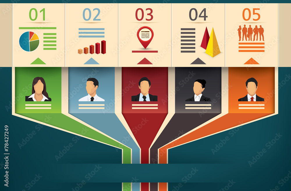 Business flow chart of a team or management Stock Vector | Adobe Stock
