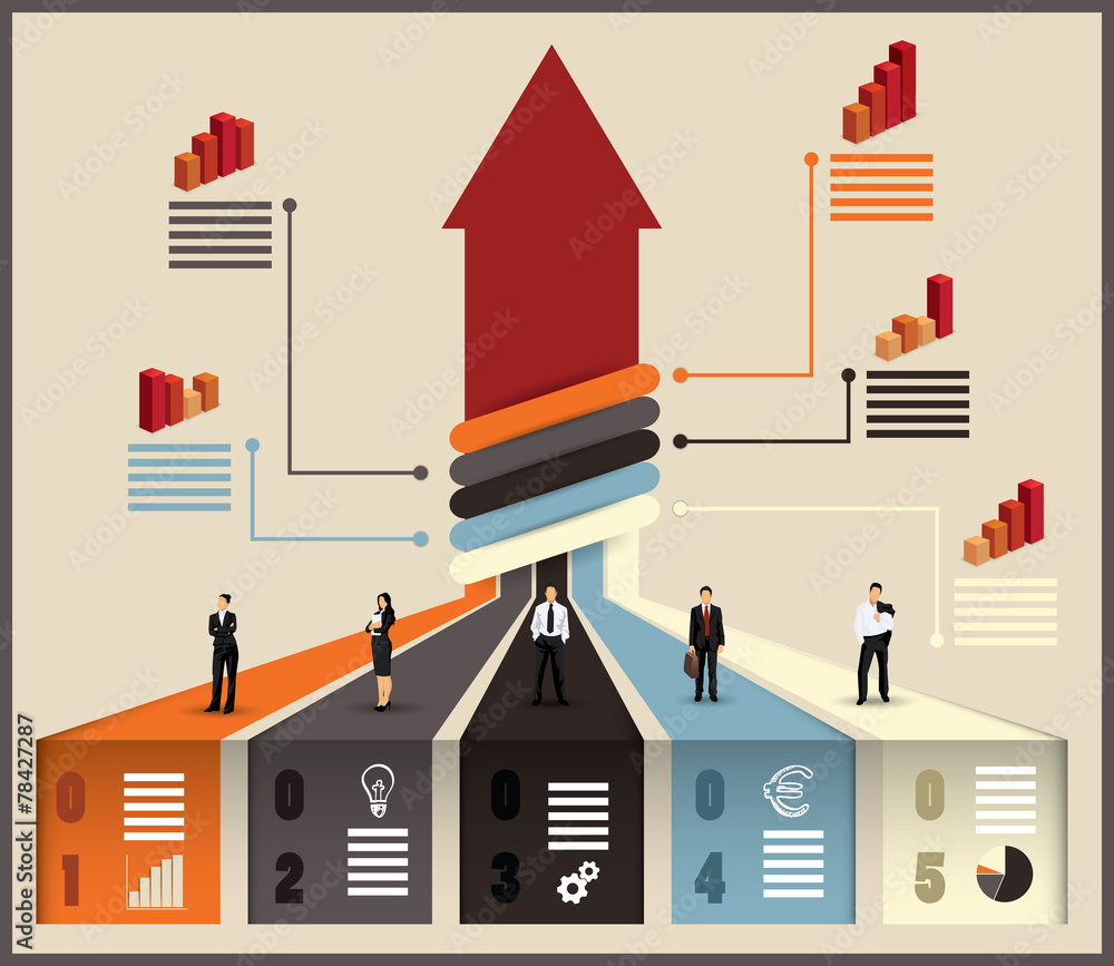 Business team flow chart infographic Stock Vector | Adobe Stock