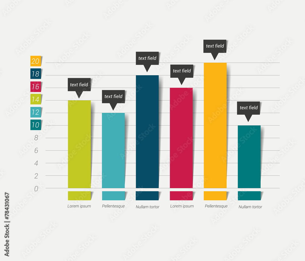 Flat chart, graph. Simply color editable. Infographics elements. Stock ...