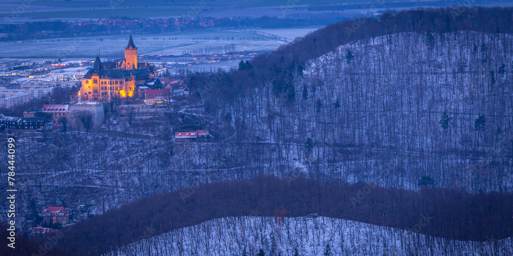 Schloss Wernigerode im Winter Stock-Foto | Adobe Stock