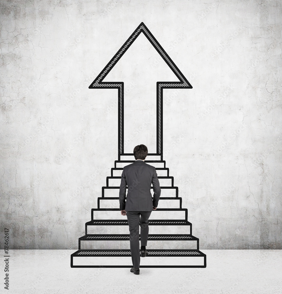 man walking on drawing stairs Stock Photo | Adobe Stock