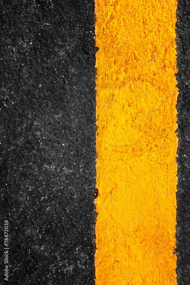 Yellow line on asphalt texture Stock Photo | Adobe Stock