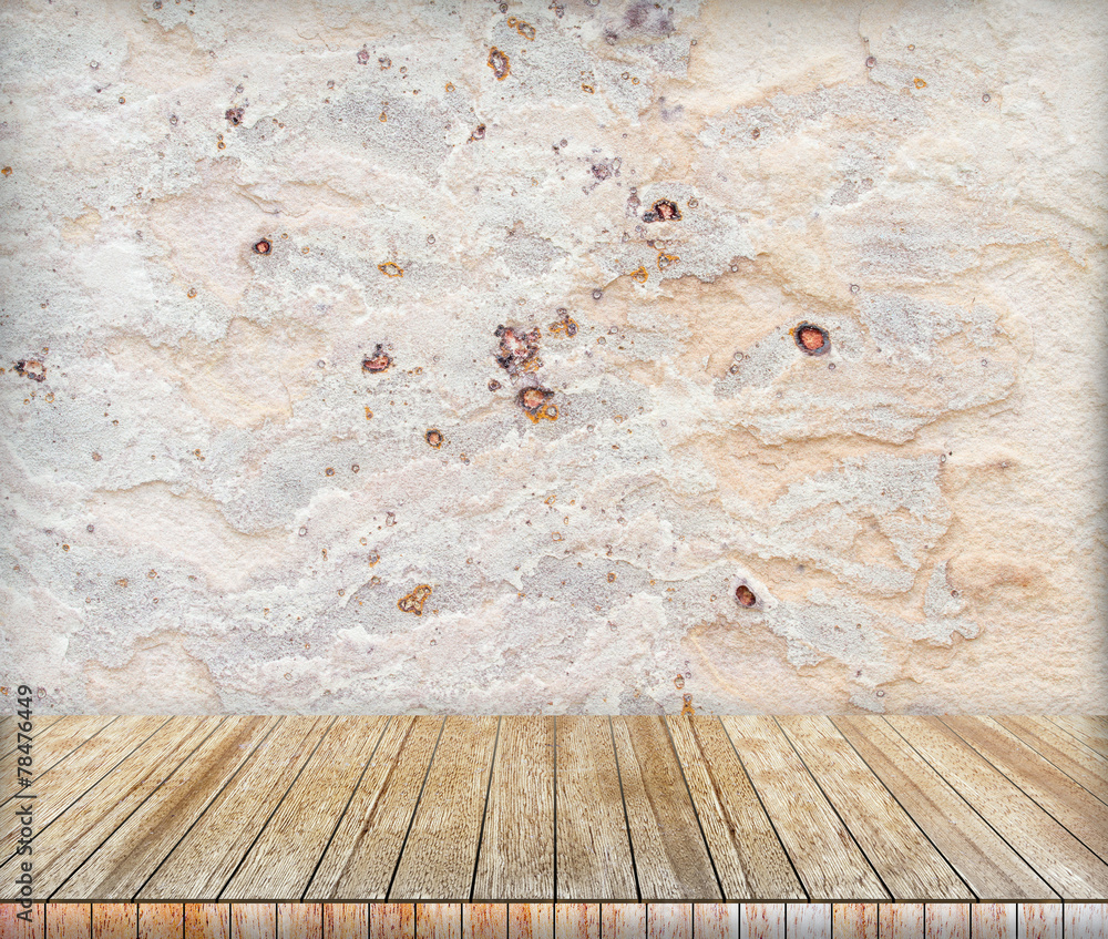 Backdrop sandstone wall and wood slabs arranged in perspective. Stock ...