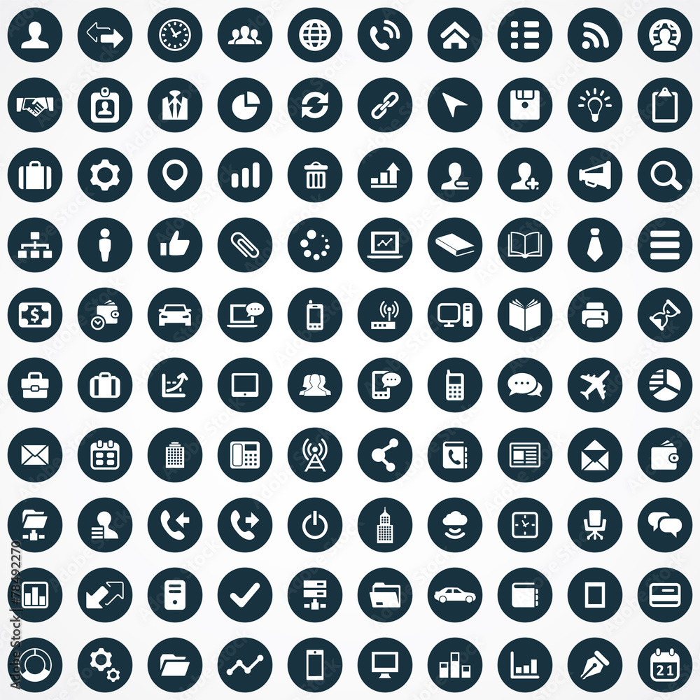 100 corporate icons Stock Vector | Adobe Stock