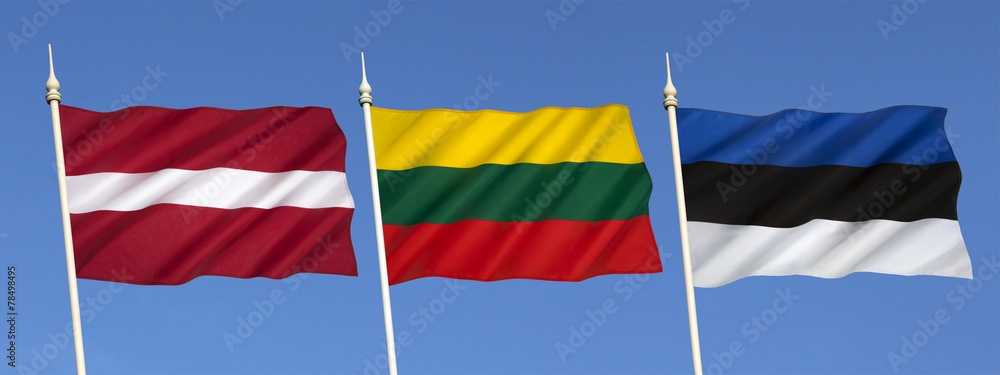 Flags of the Baltic States Stock Photo | Adobe Stock