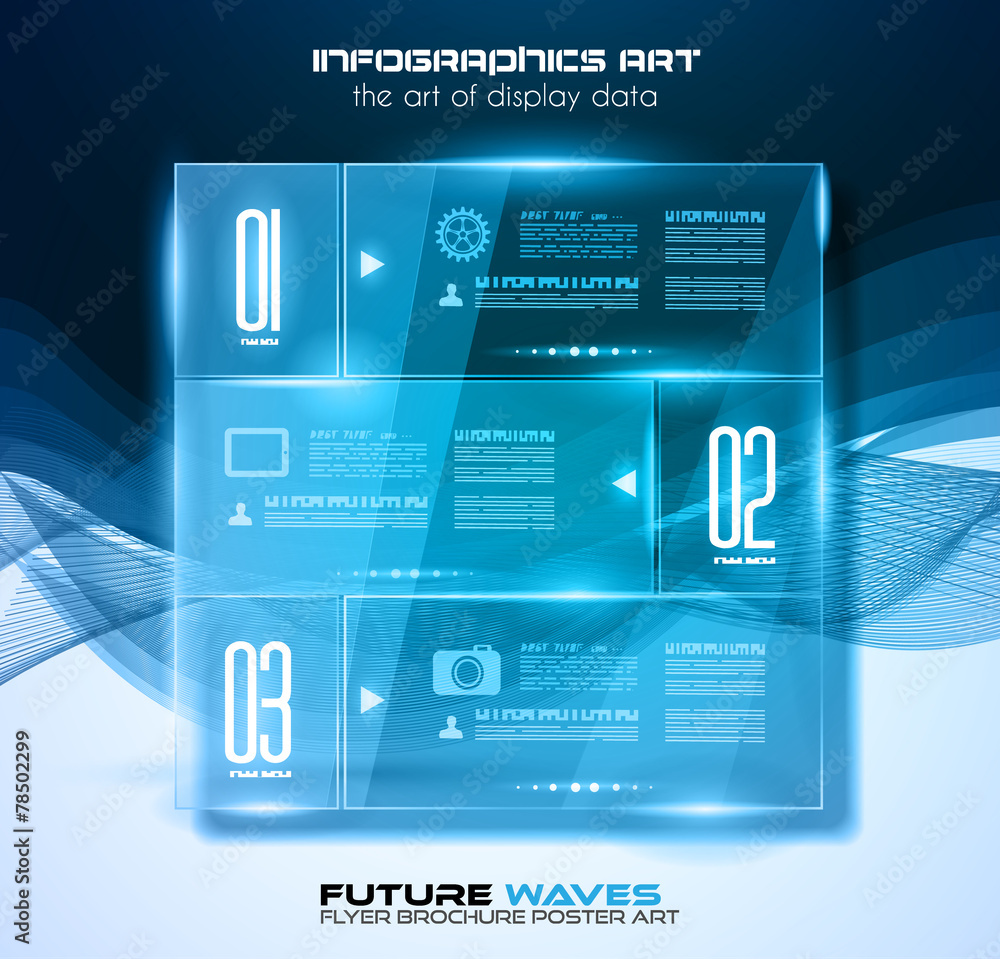Infographic Layout with Spotlights over an high tech background Stock ...