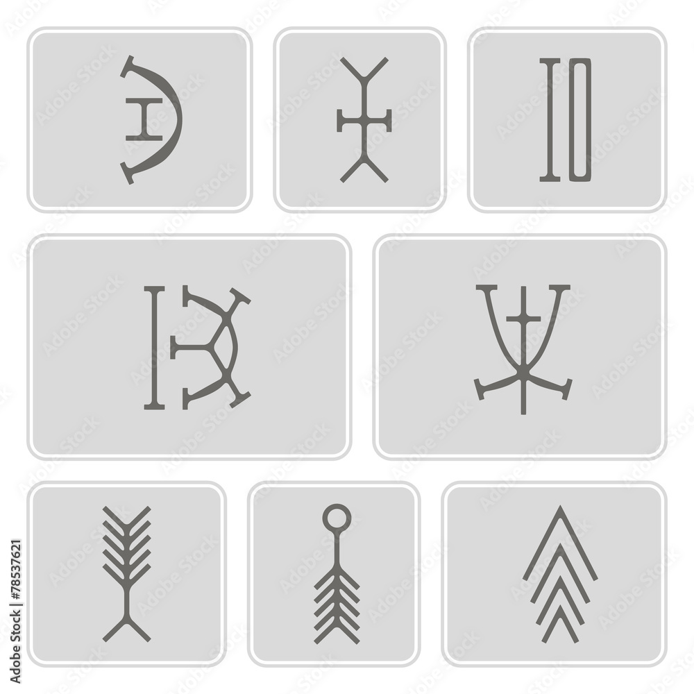 set of monochrome icons with nsibidi symbols Stock Vector | Adobe Stock