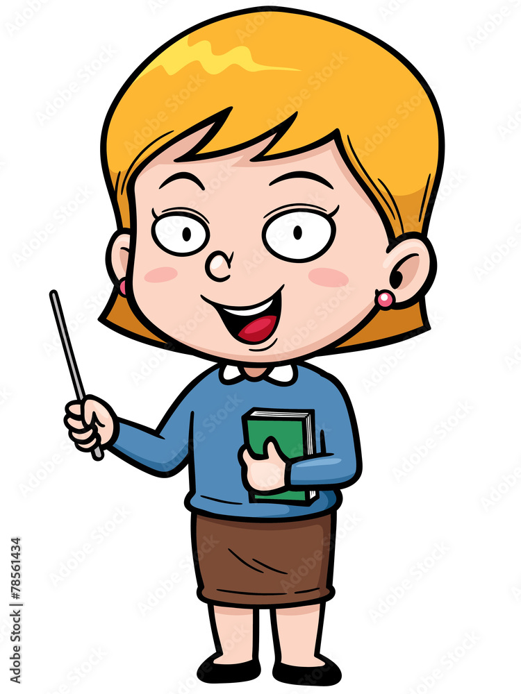 Vector illustration of Cartoon Teacher Stock Vector | Adobe Stock