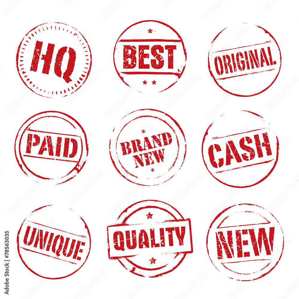 Set of red vector grunge stamps Stock Vector | Adobe Stock