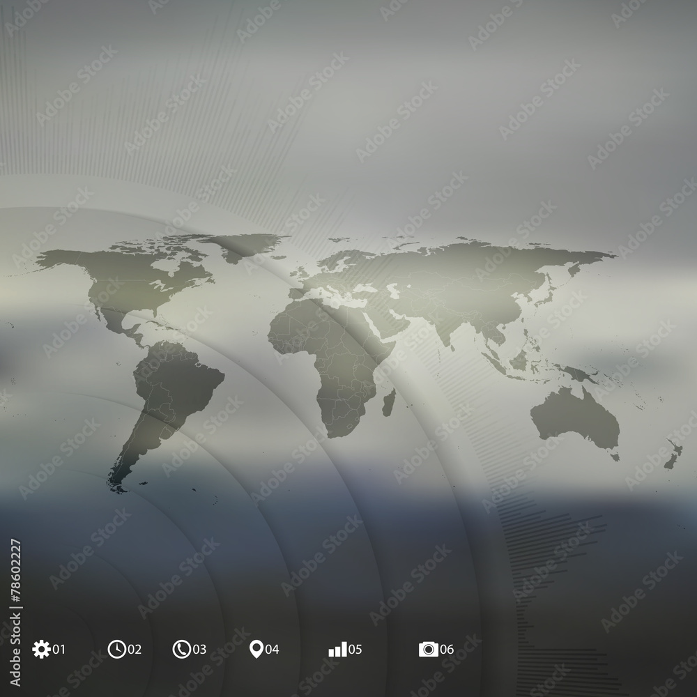 World map in perspective, infographic vector template for Stock Vector ...