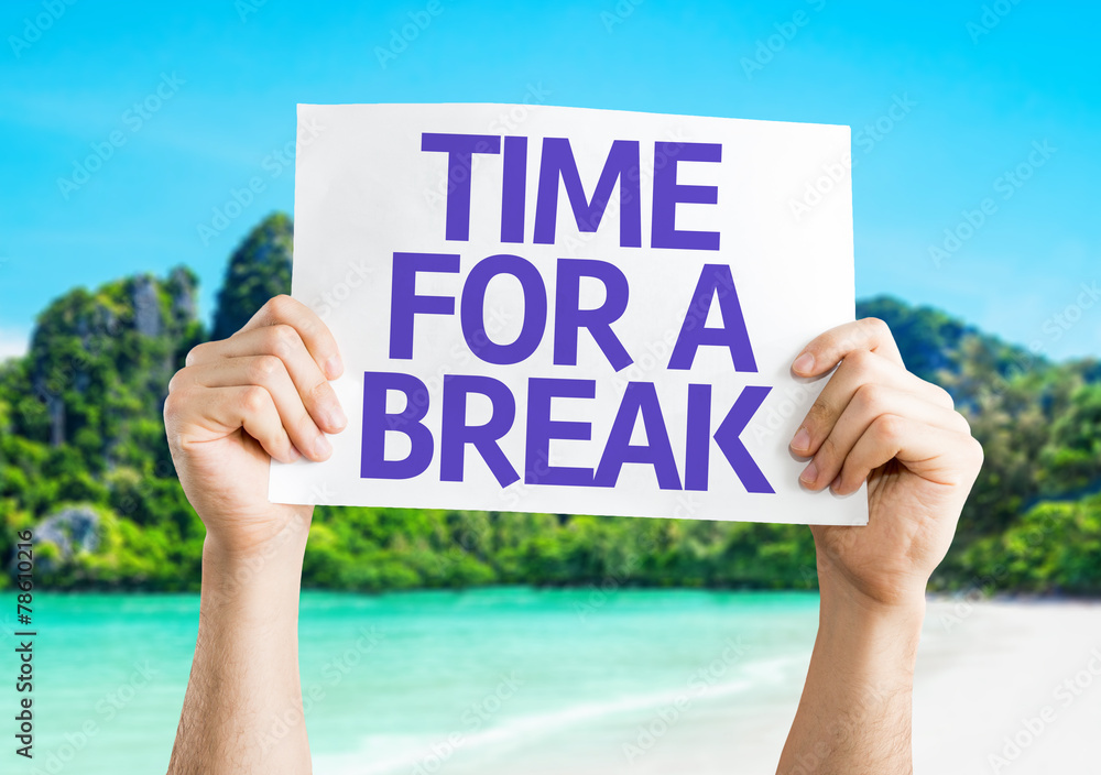 Time for a Break card with beach background Stock Photo | Adobe Stock
