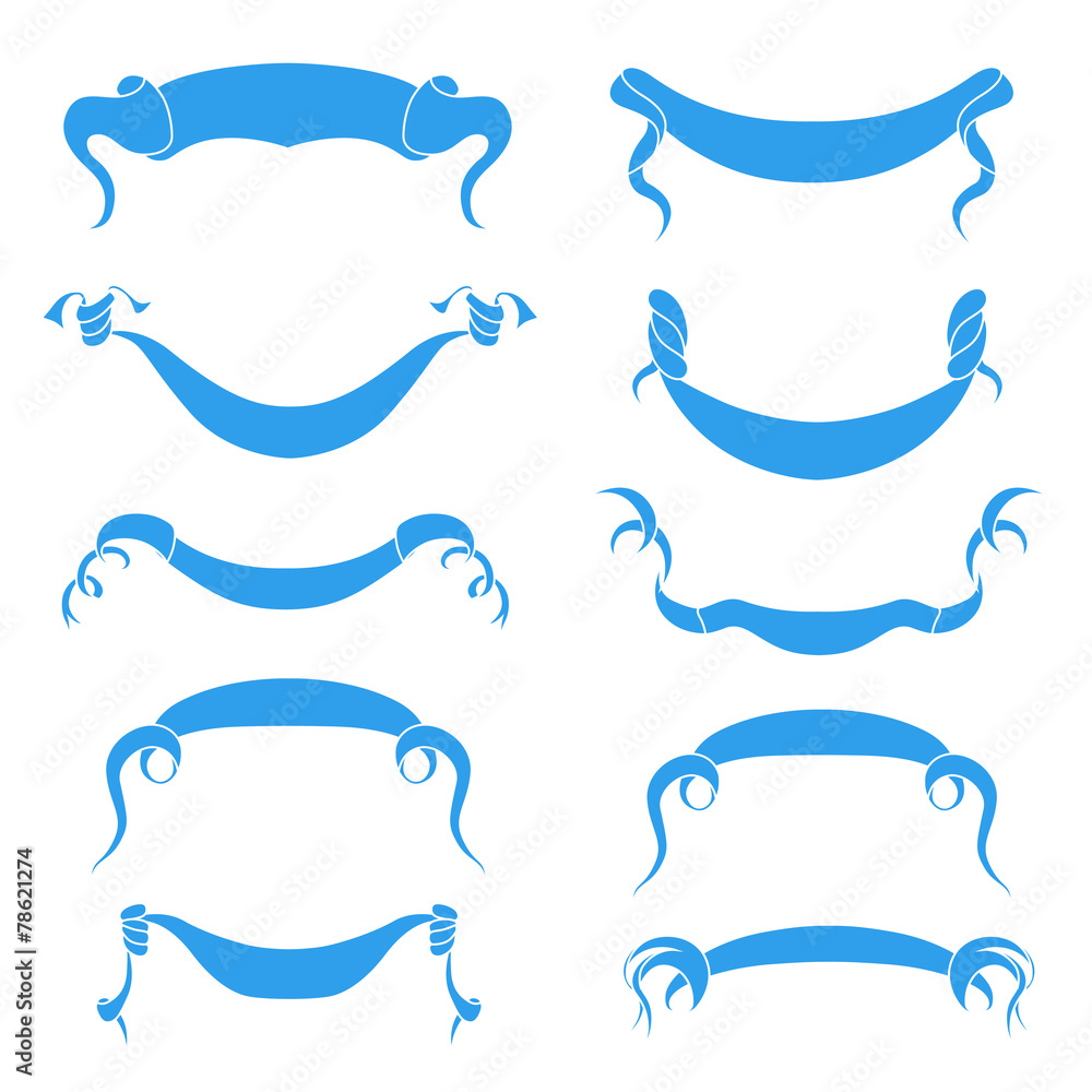 Vector Set of Blue Gradient Ribbons for Your Text Stock Vector | Adobe ...