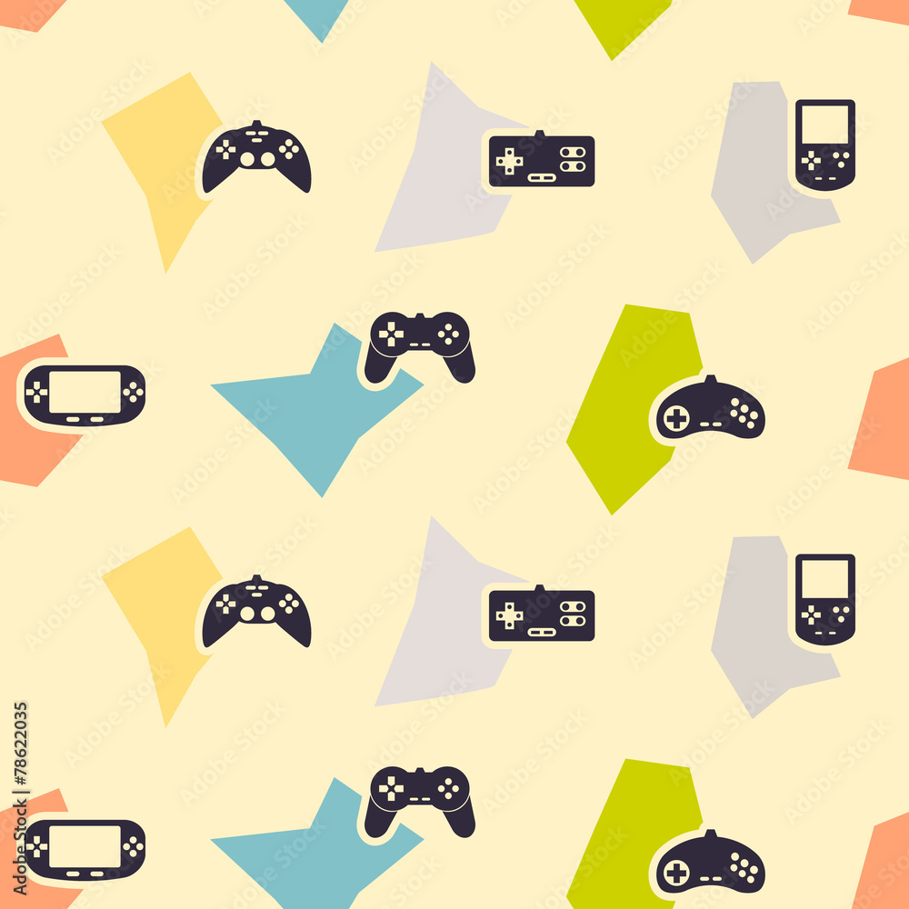 seamless background with game consoles for your design Stock Vector ...