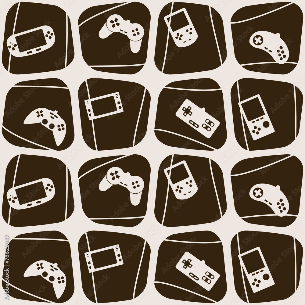 seamless background with game consoles for your design Stock Vector ...
