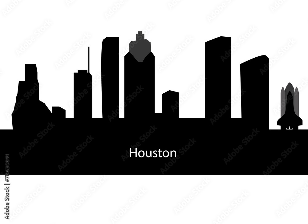 houston city silhouette Stock Vector | Adobe Stock