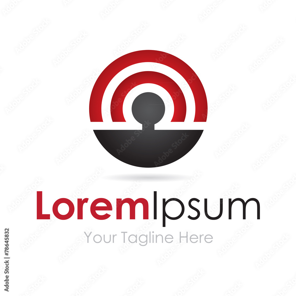 Circular radio wave pattern elegant simple business icon logo Stock ...